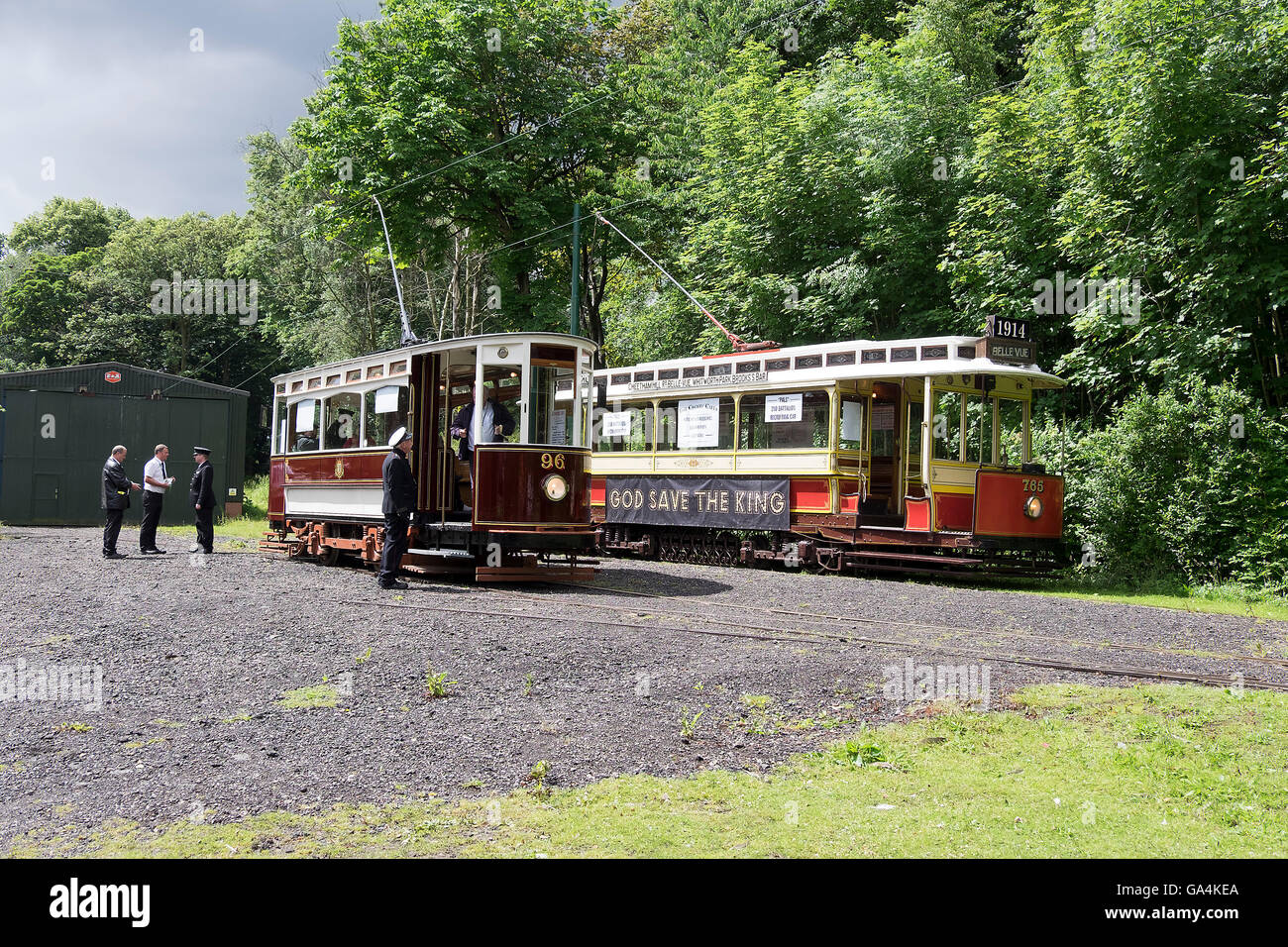Classic trams on display at Heaton park Manchester Stock Photo - Alamy