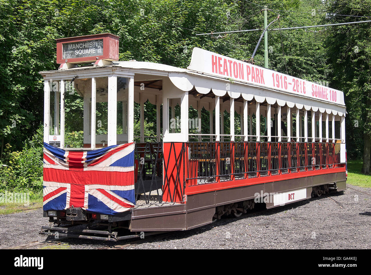 Classic trams on display at Heaton park Manchester Stock Photo - Alamy