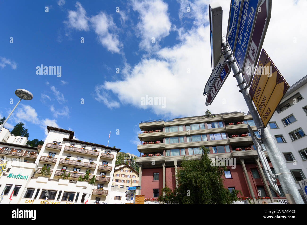 St. Moritz (San Murezzan, San Maurizio) town centre in St. Moritz Dorf ...