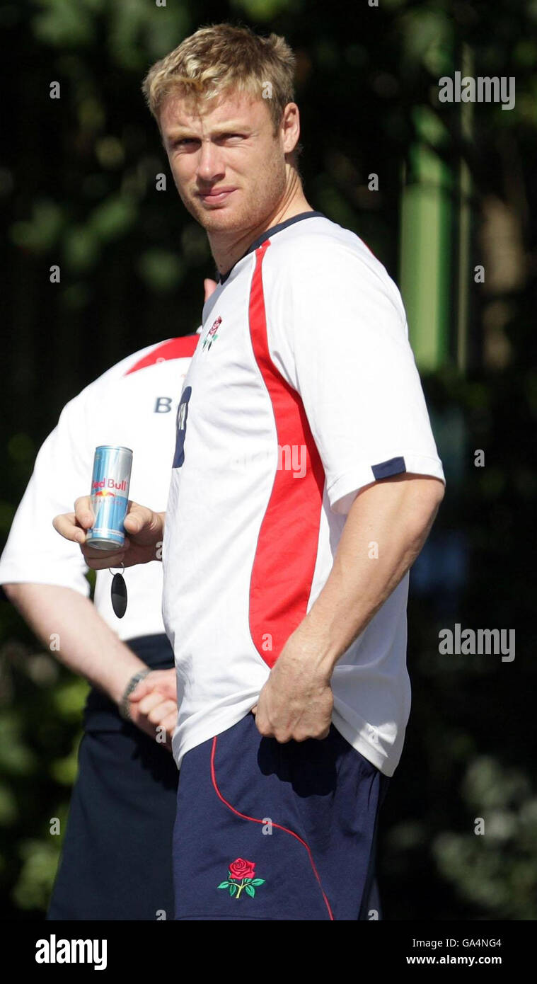 England and Lancashire allrounder Andrew Flintoff leaves after the game ...