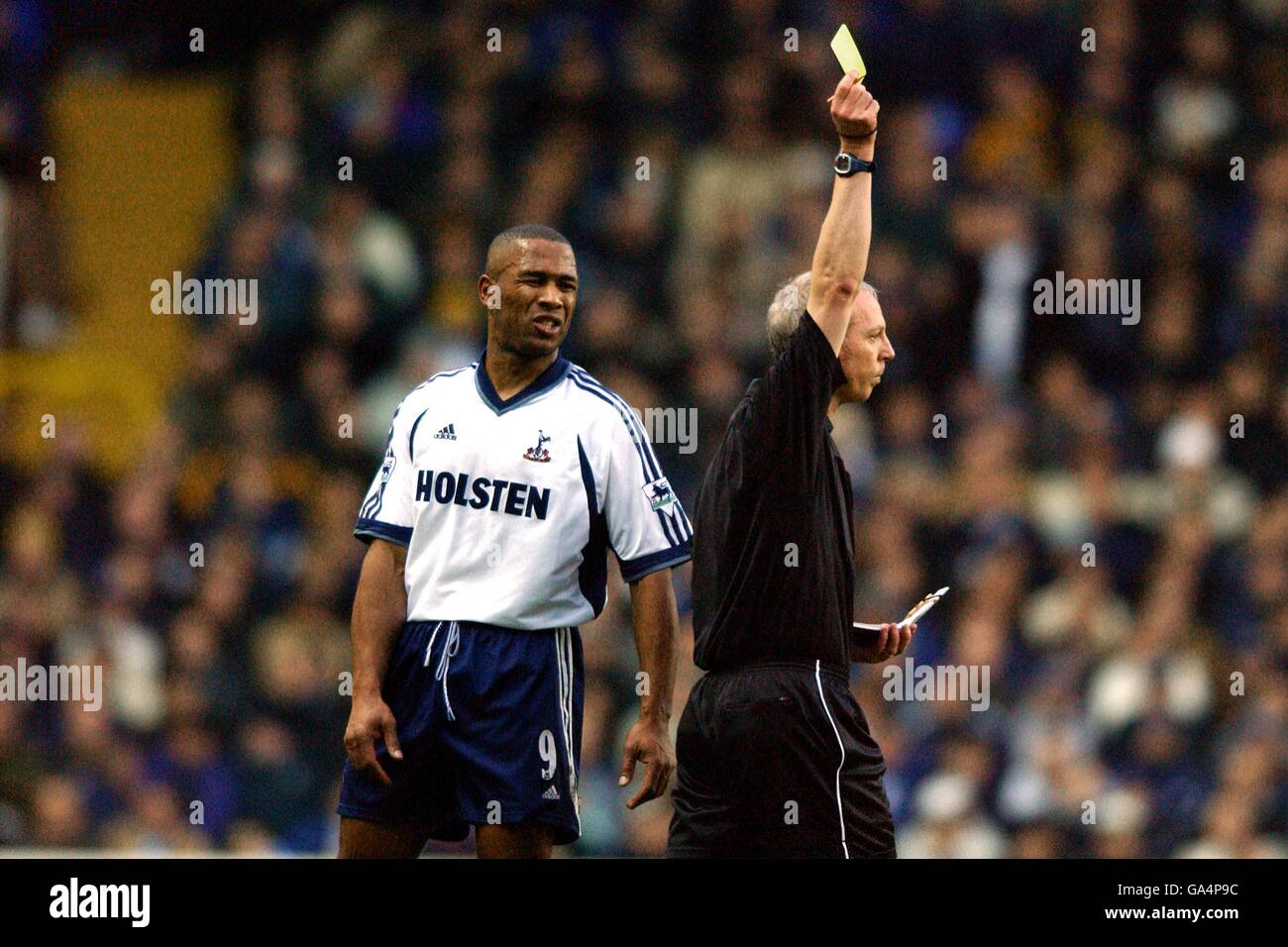 Tottenham hotspurs les ferdinand gets booked by referee neale barry hi ...