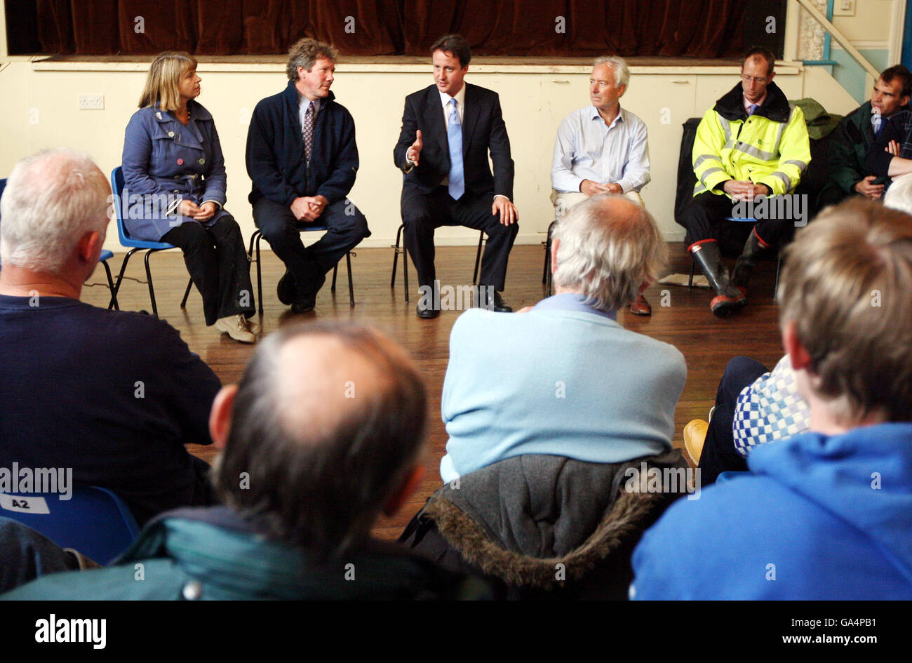 Conservative Party Leader and Witney MP David Cameron (centre, blue tie ...
