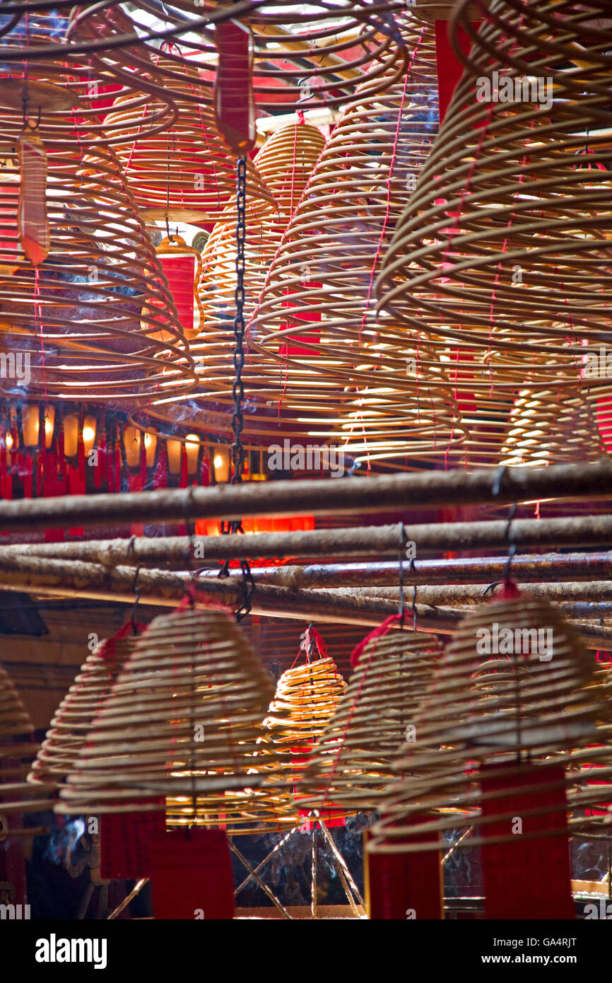 Incense coils in Man Mo Temple Stock Photo - Alamy