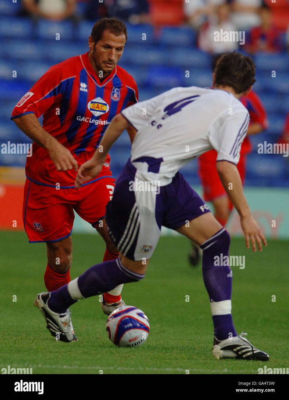 Crystal Palaces' Shefki Kuqi (left) during the pre-season friendly ...
