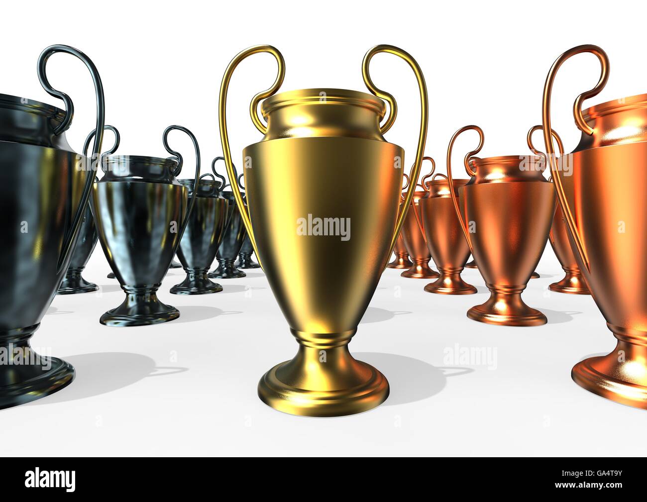 3D render image representing 3 different type of awards arranged in ...