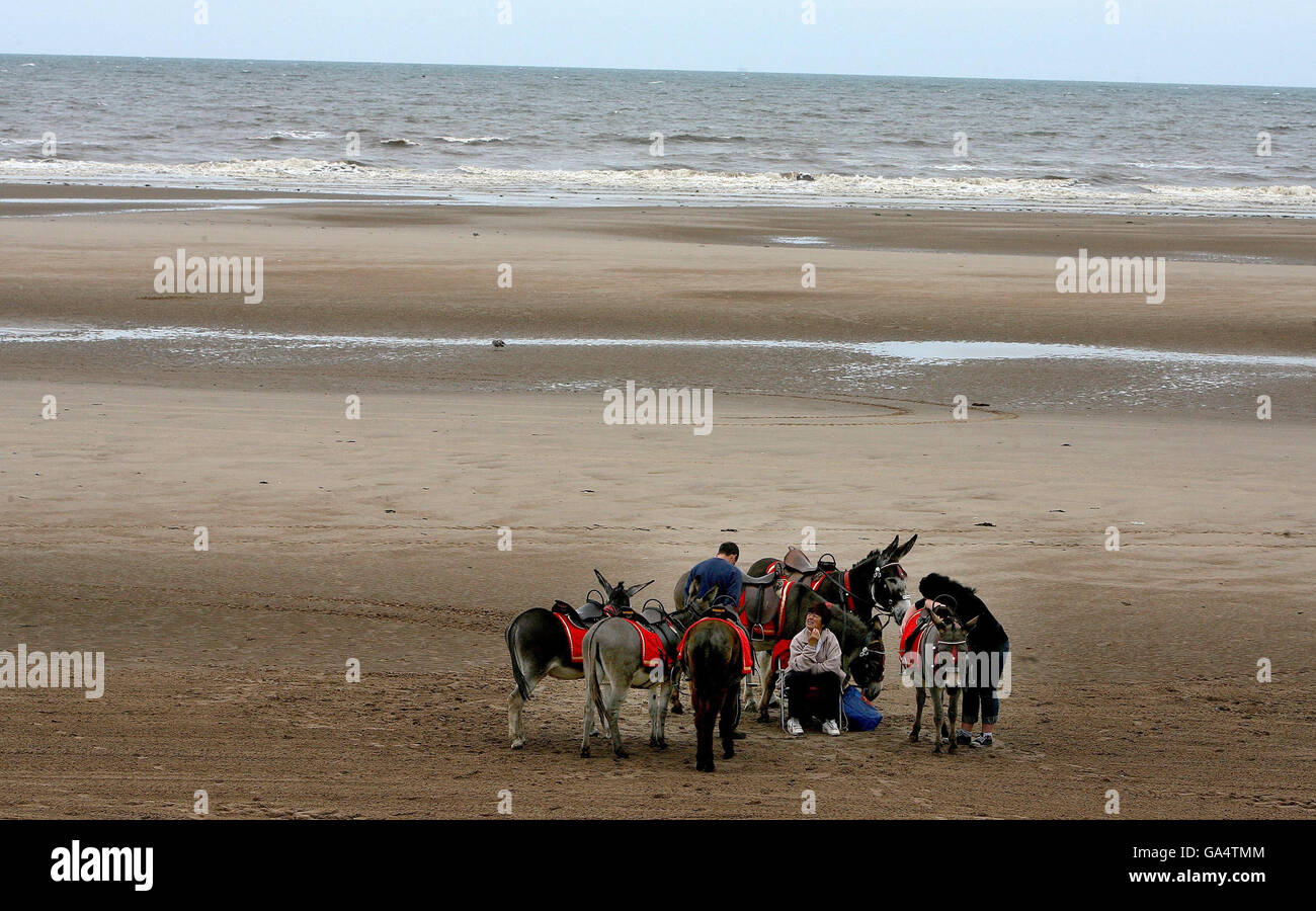 Donkey rides on Blackpool beach as most of Britain experiences warm ...