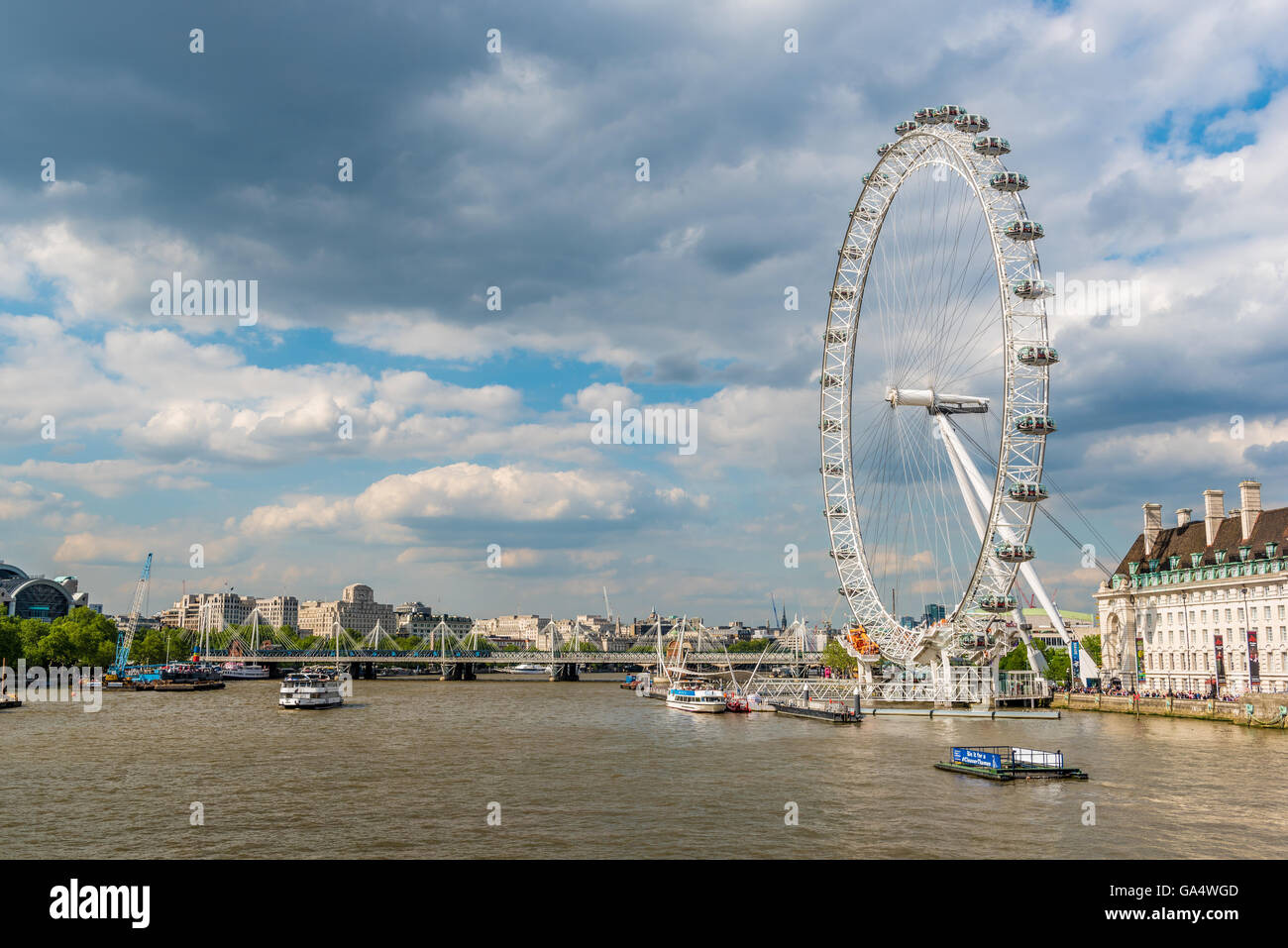 River Thames and the London Eye ferris observation wheel Stock Photo ...
