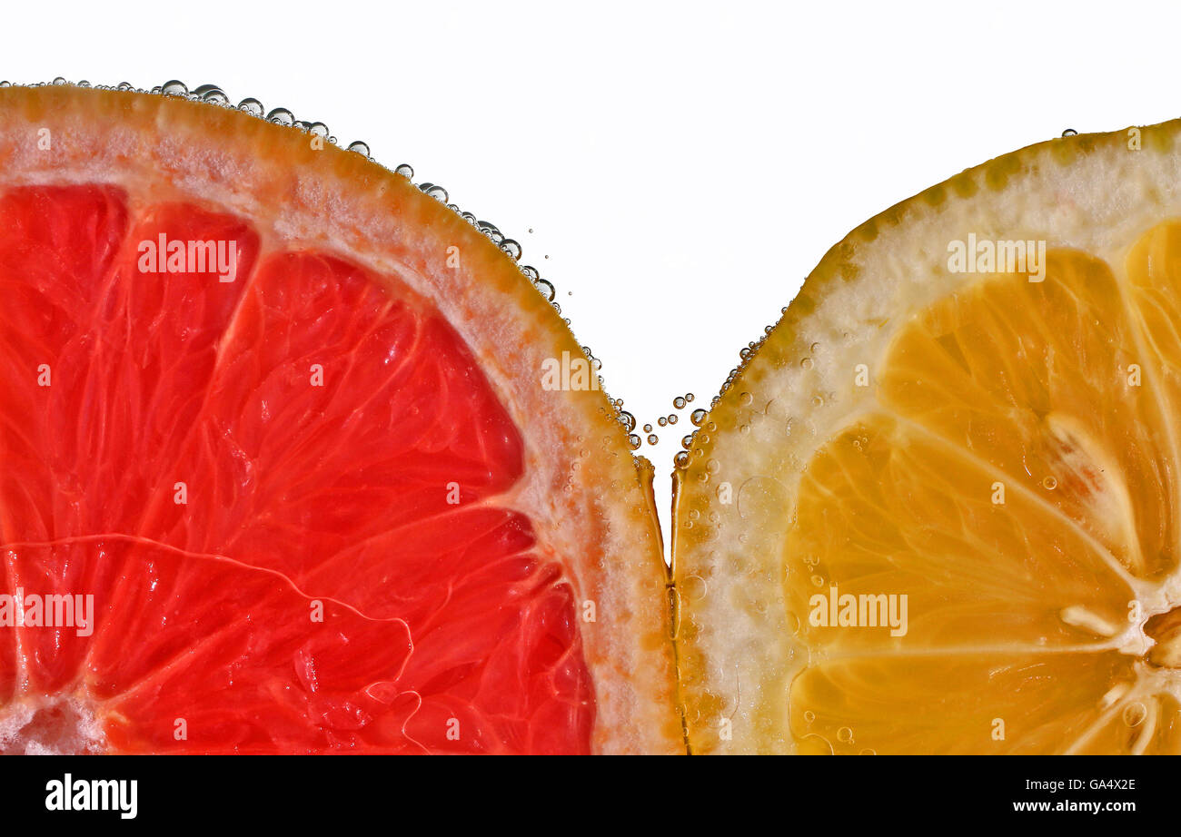 A slice of grape and lemon Stock Photo - Alamy