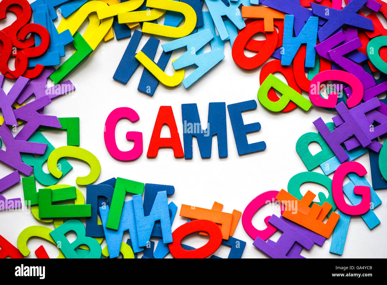 colorful wooden letter with white background Stock Photo - Alamy