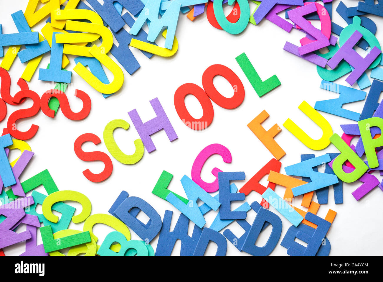 colorful wooden letter with white background Stock Photo - Alamy