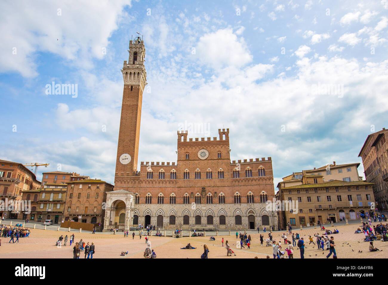 Siena, Italy - April 11, 2015: View of Piazza del Campo (Campo Square ...