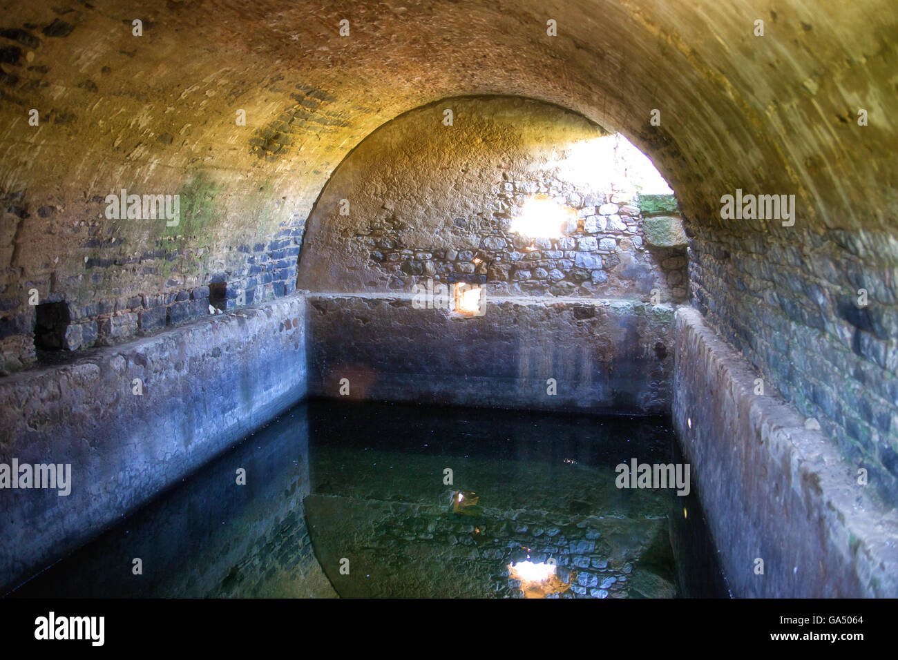 Rural cistern in Sicily with water canals Stock Photo - Alamy