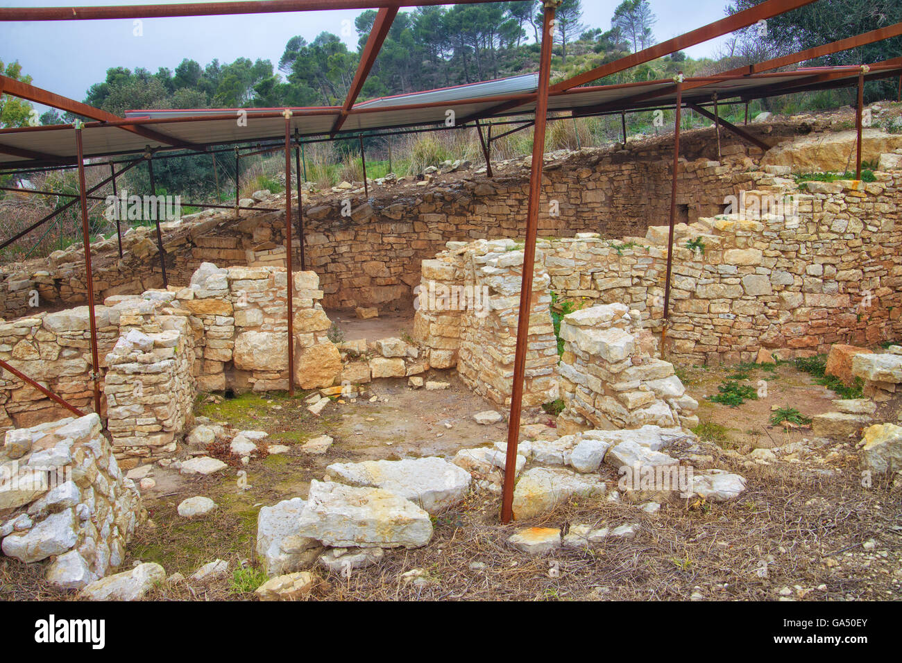 Monte Judica, Hellenized indigenous settlement. Catania, Sicily Stock ...