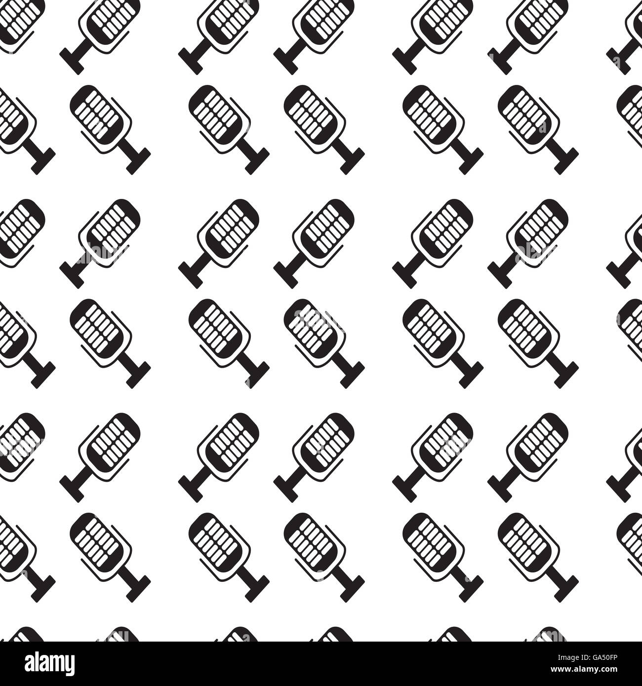 Monochrome pattern microphone. Music karaoke and repetition mic for ...