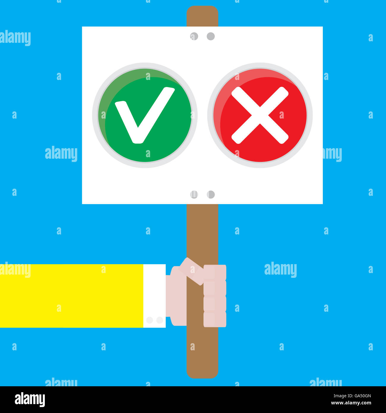 Right to choose the positive and negative. Selection options, decision ...