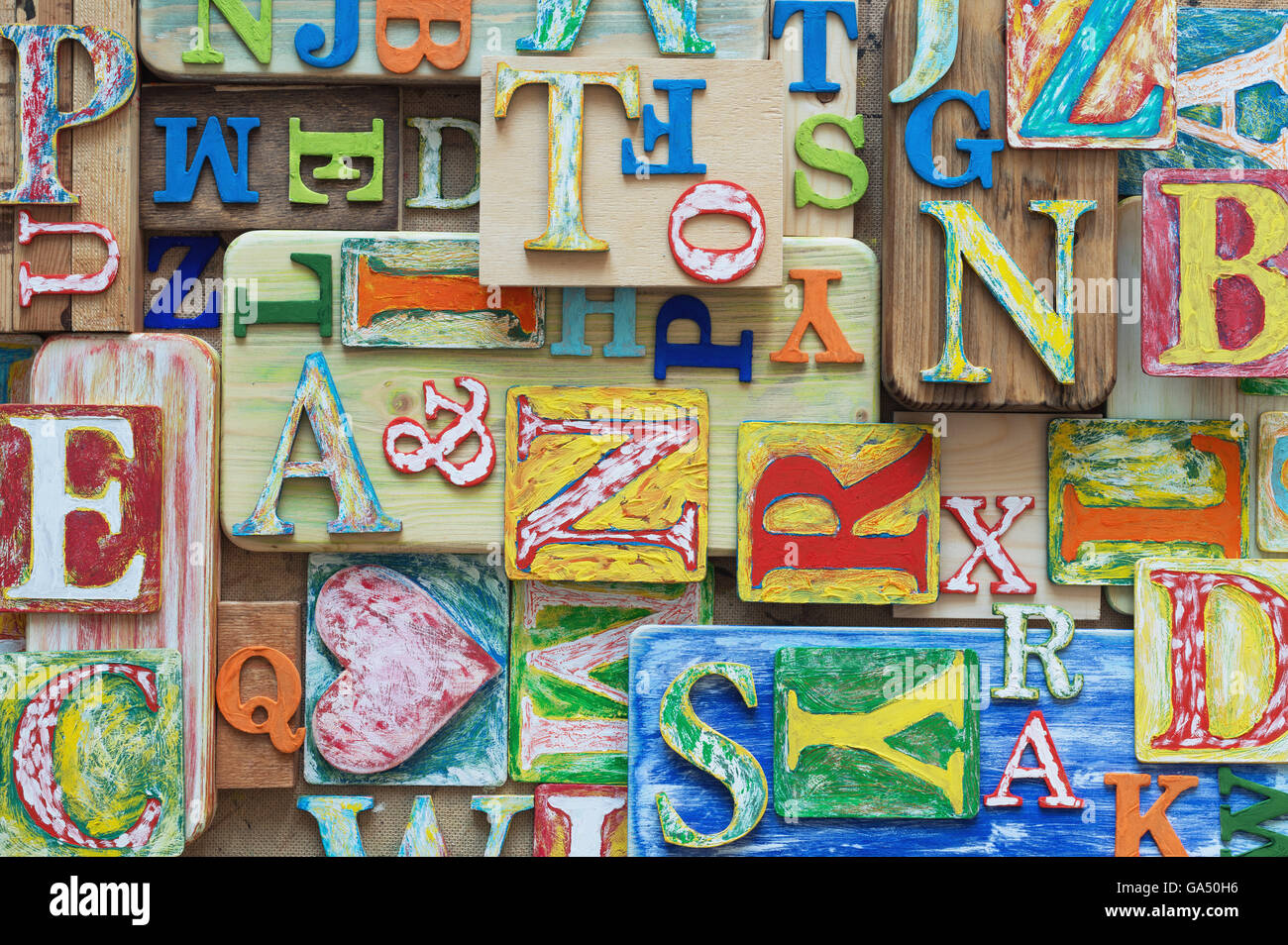 Collage made of colorful alphabet letters Stock Photo - Alamy
