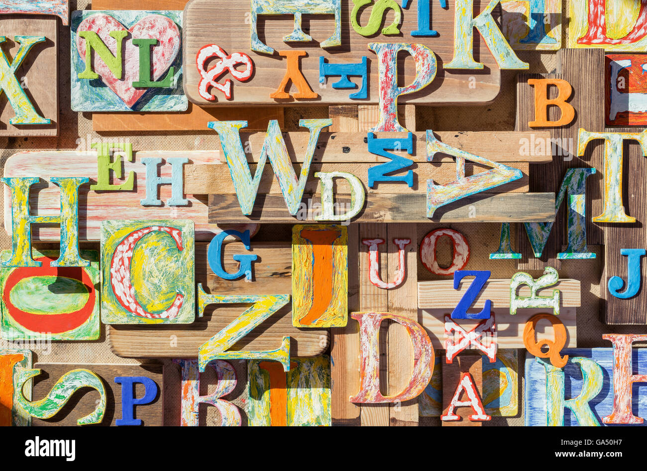 Collage made of colorful alphabet letters Stock Photo - Alamy