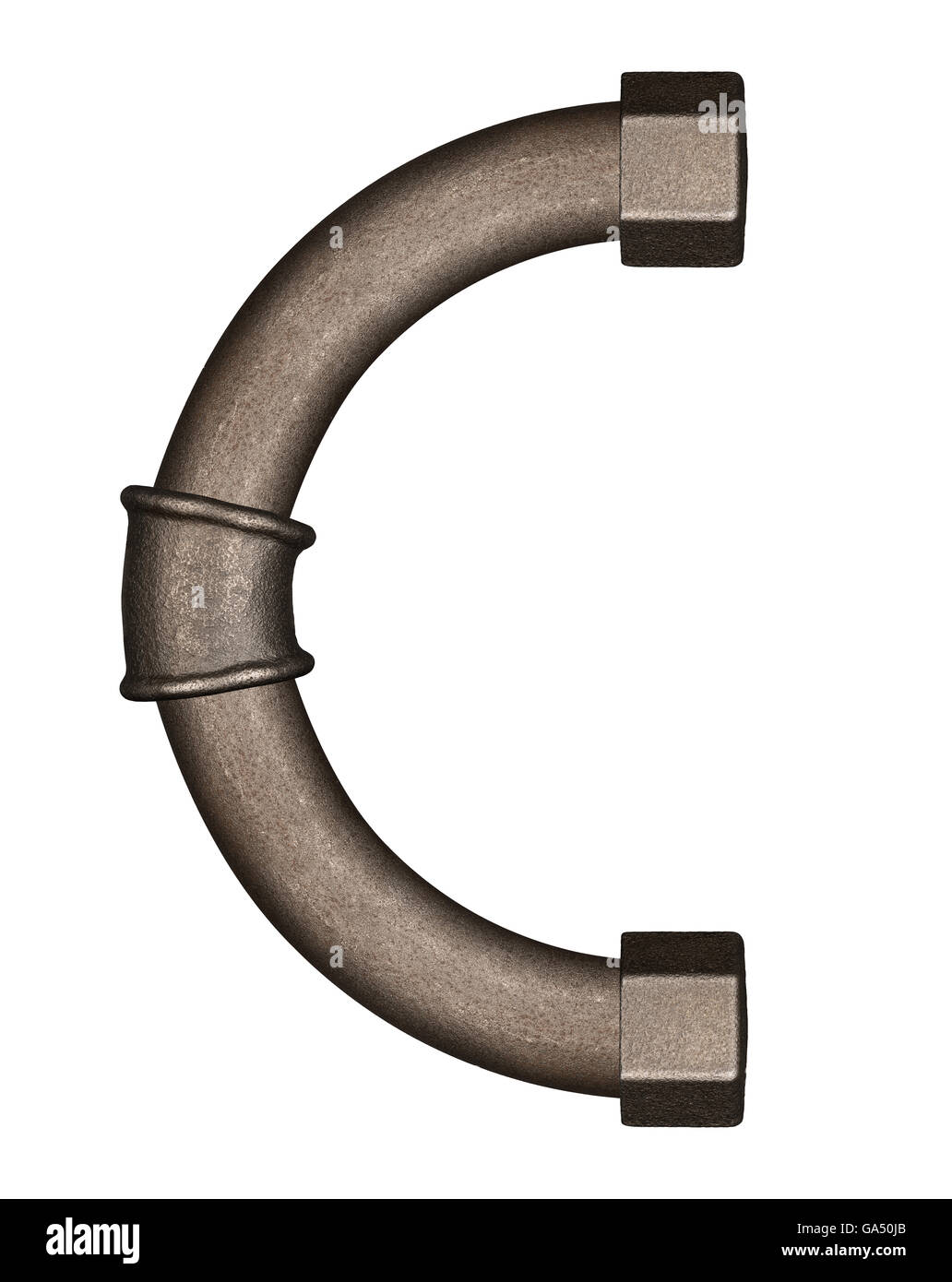 Industrial metal pipe alphabet letter C Stock Photo - Alamy