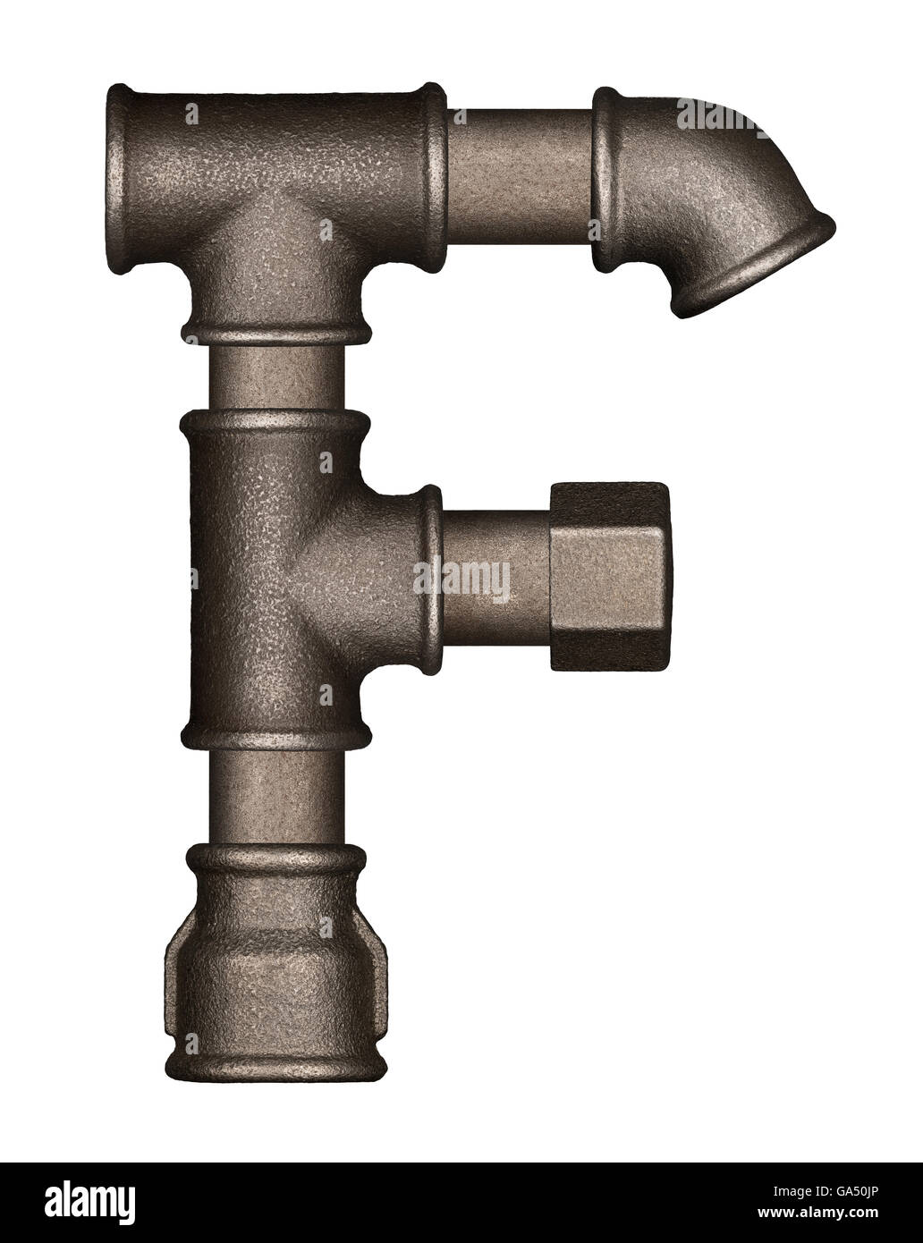 Industrial metal pipe alphabet letter F Stock Photo - Alamy