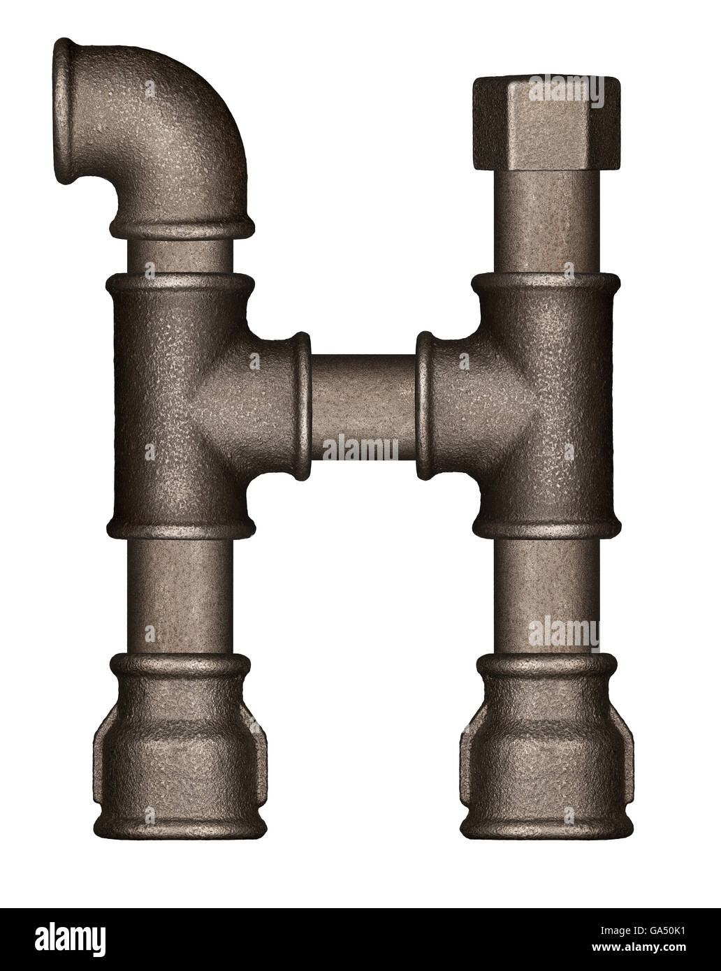 Industrial metal pipe alphabet letter H Stock Photo - Alamy