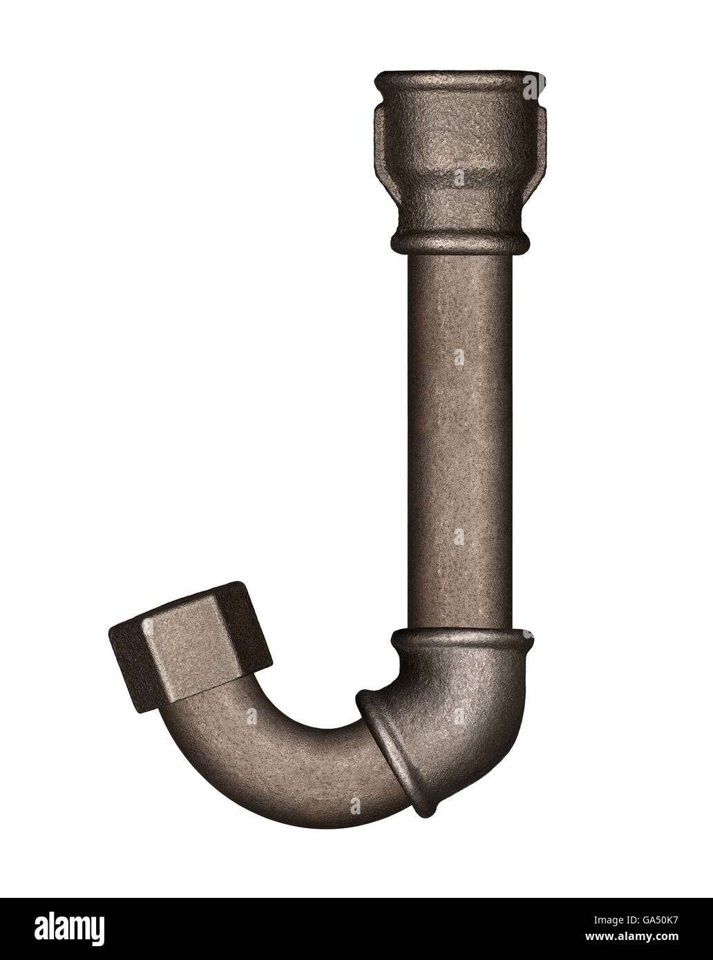 Industrial metal pipe alphabet letter J Stock Photo - Alamy