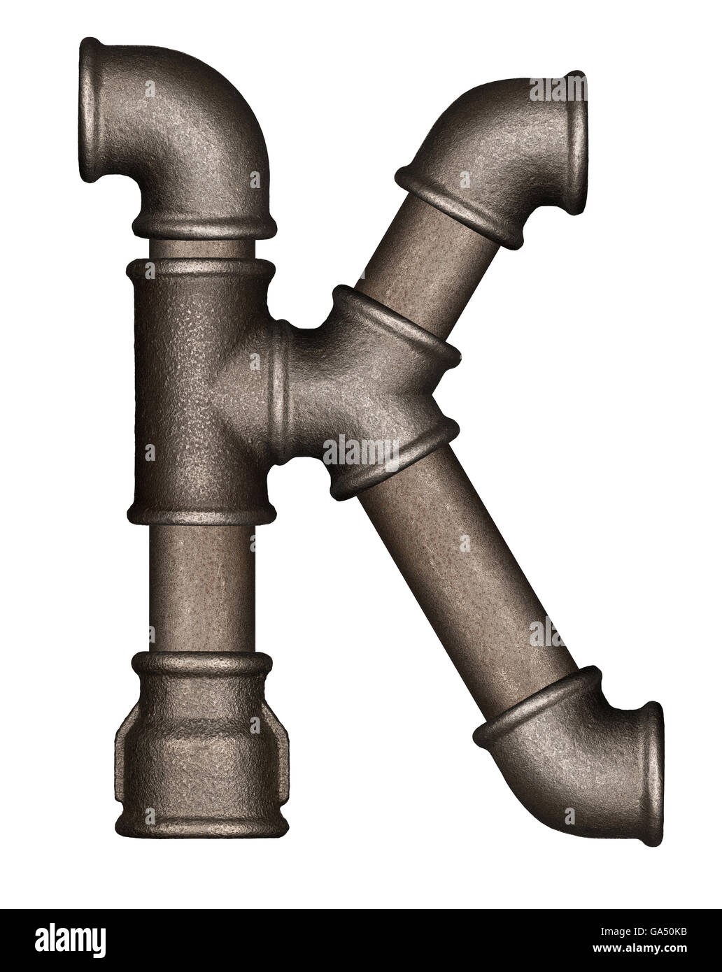 Industrial metal pipe alphabet letter K Stock Photo - Alamy