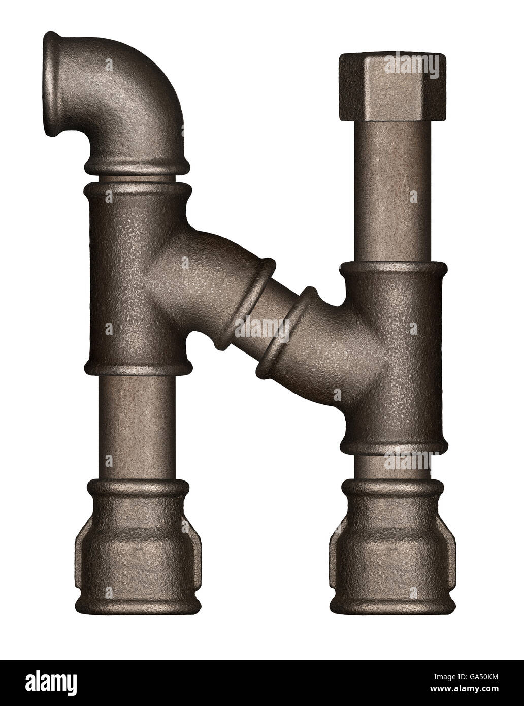 Industrial metal pipe alphabet letter N Stock Photo - Alamy
