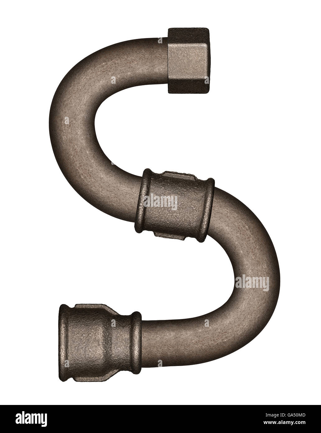 Industrial metal pipe alphabet letter S Stock Photo - Alamy