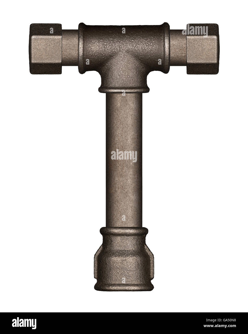 Industrial metal pipe alphabet letter T Stock Photo - Alamy