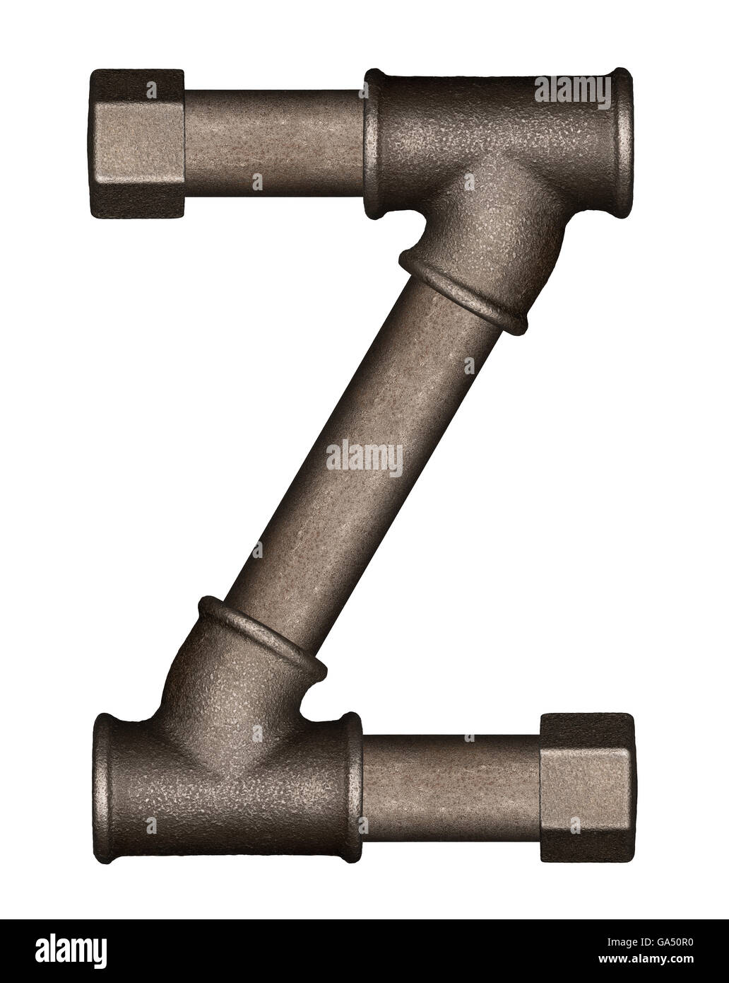 Industrial metal pipe alphabet letter Z Stock Photo - Alamy