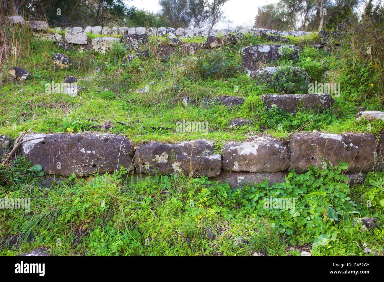 Greek walls defensive in Noto ancient, Sicily Stock Photo - Alamy