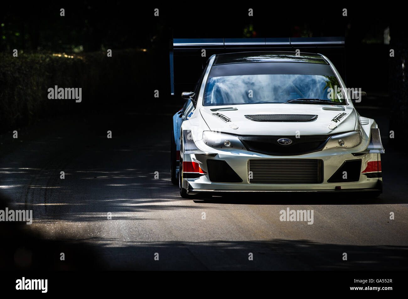 The Subaru Imprezza 'Gobstopper II' driven by Olly Clark drives up the ...