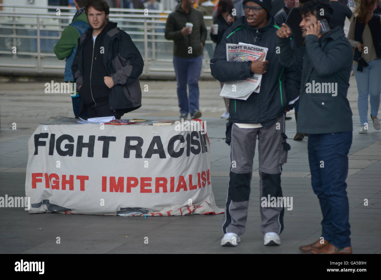Manchester, UK. 02nd July, 2016. Members of the Fight Racism-Fight ...