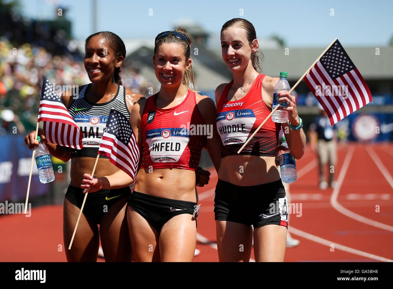 Eugene, Oregon, UK. 2nd July, 2016. MOLLY HUDDLE, far right, celebrates ...