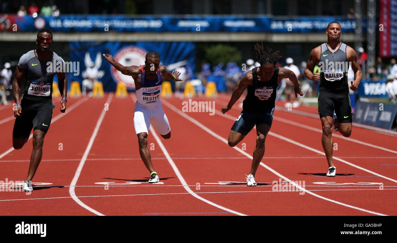 Eugene, Oregon, UK. 2nd July, 2016. Runners compete in Heat 1 of the ...