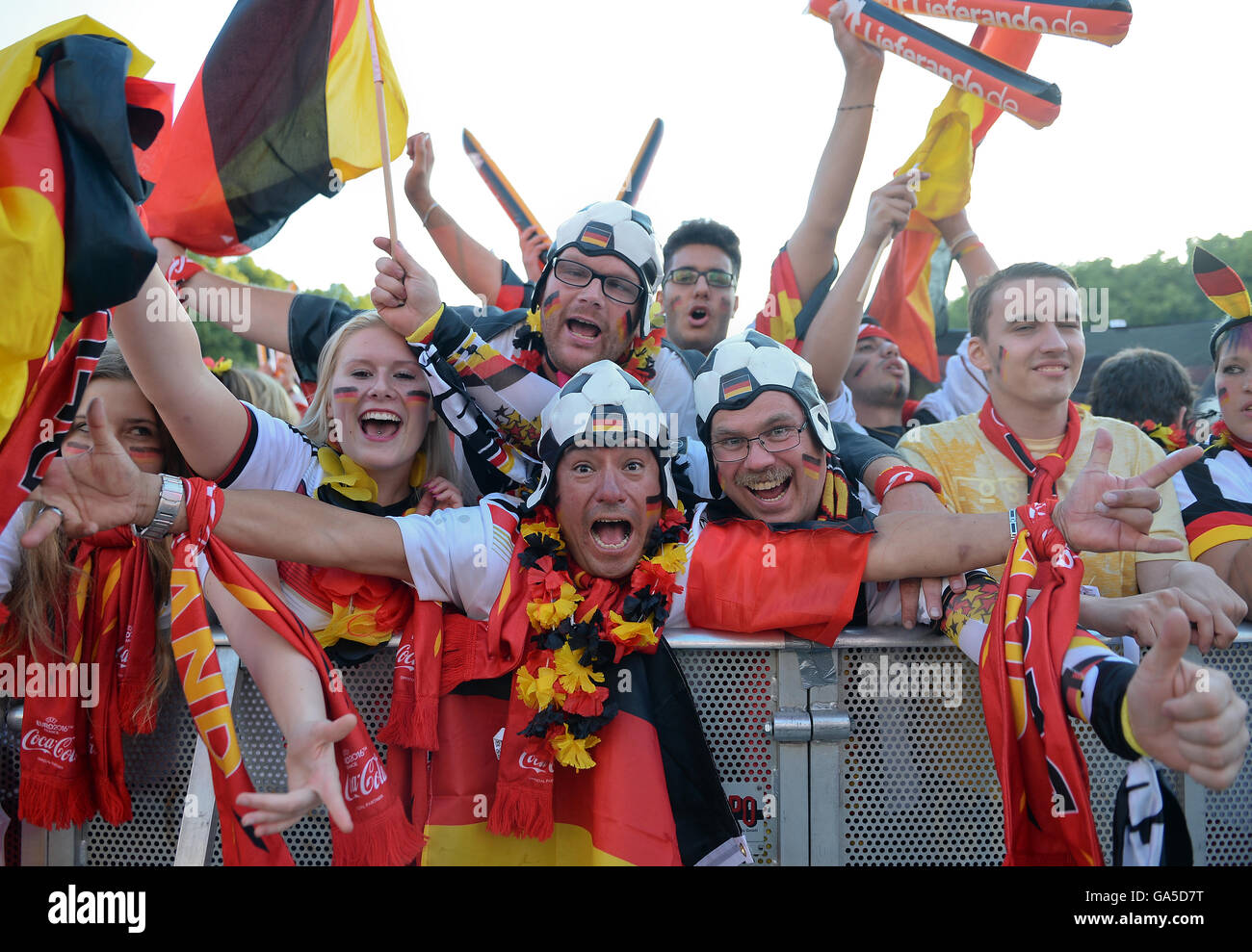 Berlin, Germany. 02nd July, 2016. Crowds of fans celebrating and ...