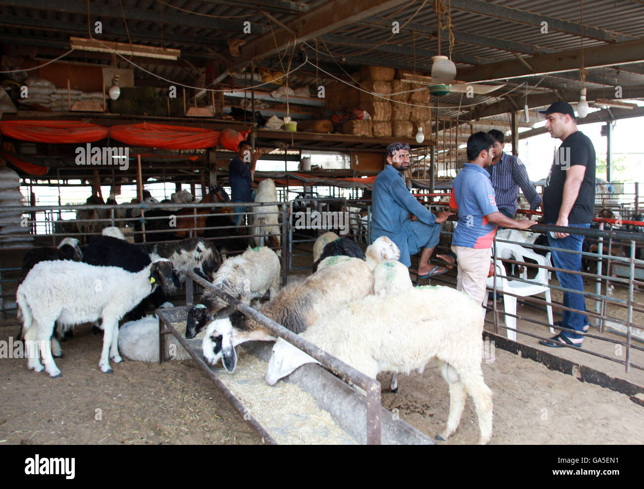 Dubai, United Arab Emirates. 2nd July, 2016. Customers bargain with ...