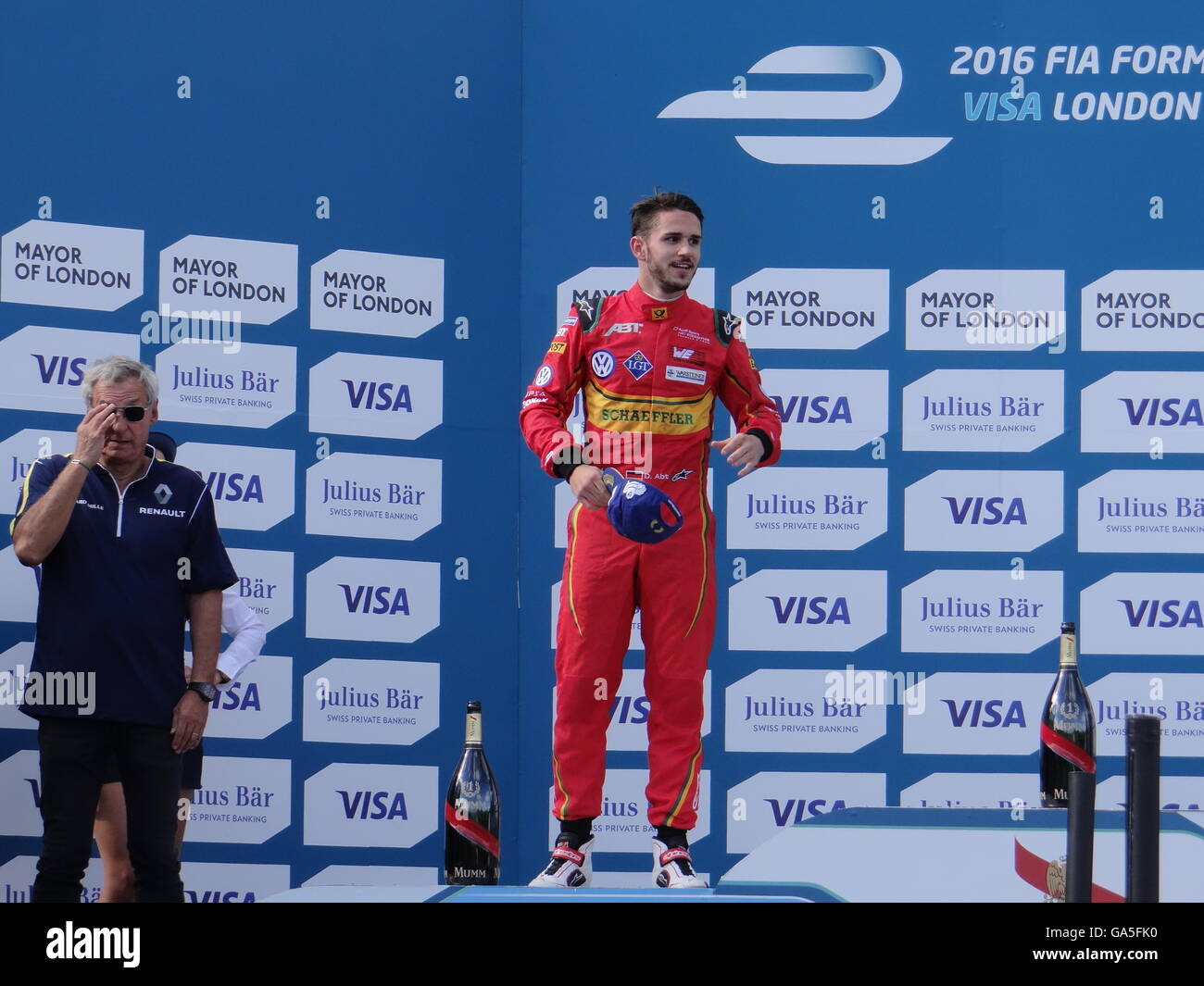 The winners podium of the Round 10, and a Winner of the Second ...