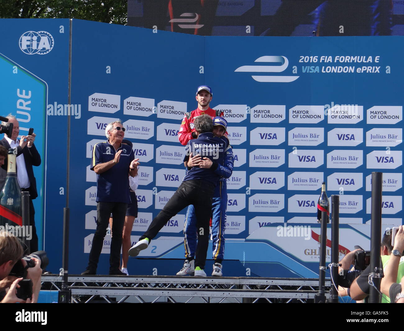 The winners podium of the Round 10, and a Winner of the Second ...