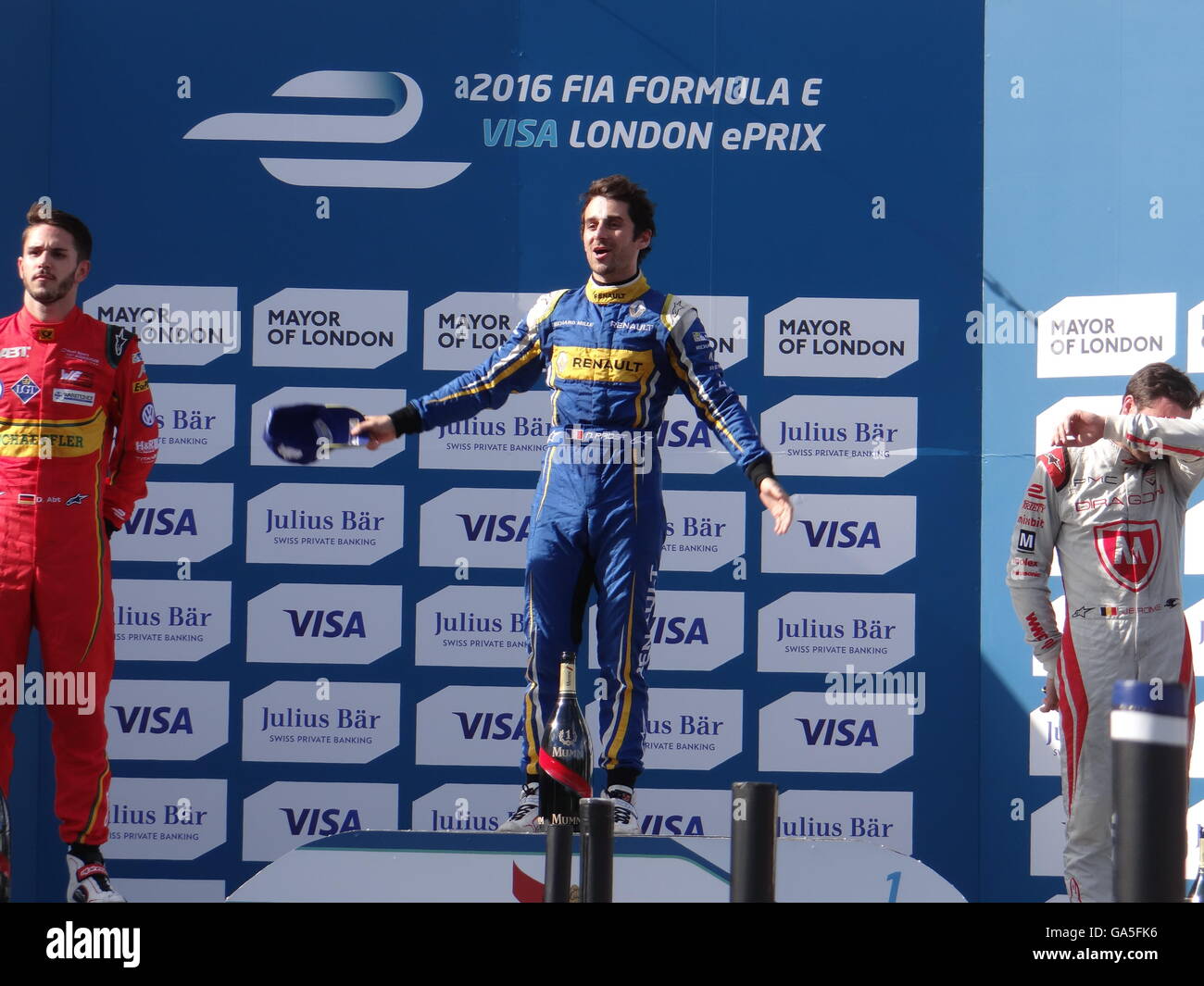 The winners podium of the Round 10, and a Winner of the Second ...