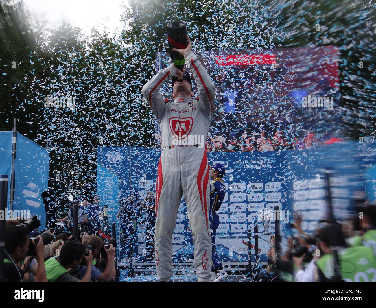 The winners podium of the Round 10, and a Winner of the Second ...
