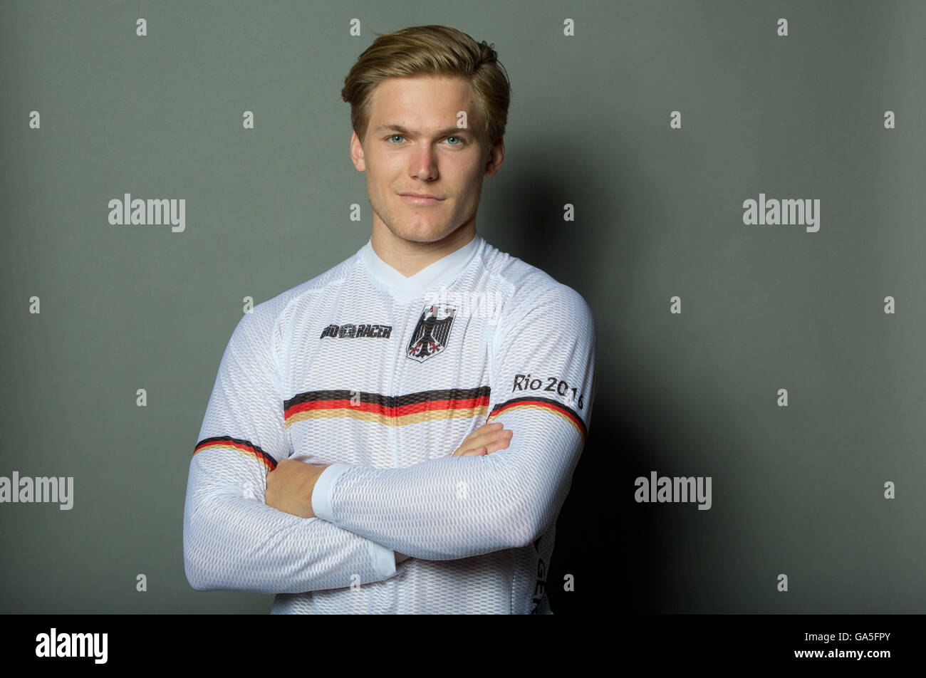 The BMX rider Luis Brethauer posing alongside German BMX Race ...