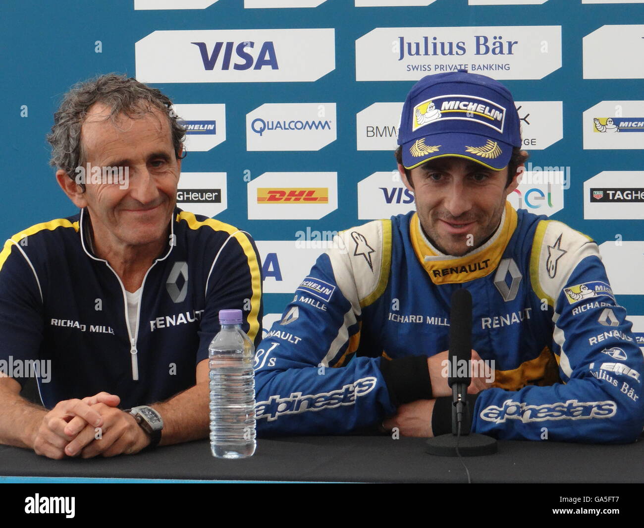 Nicolas and Alain Prost. The winners podium of the Round 10, and a ...