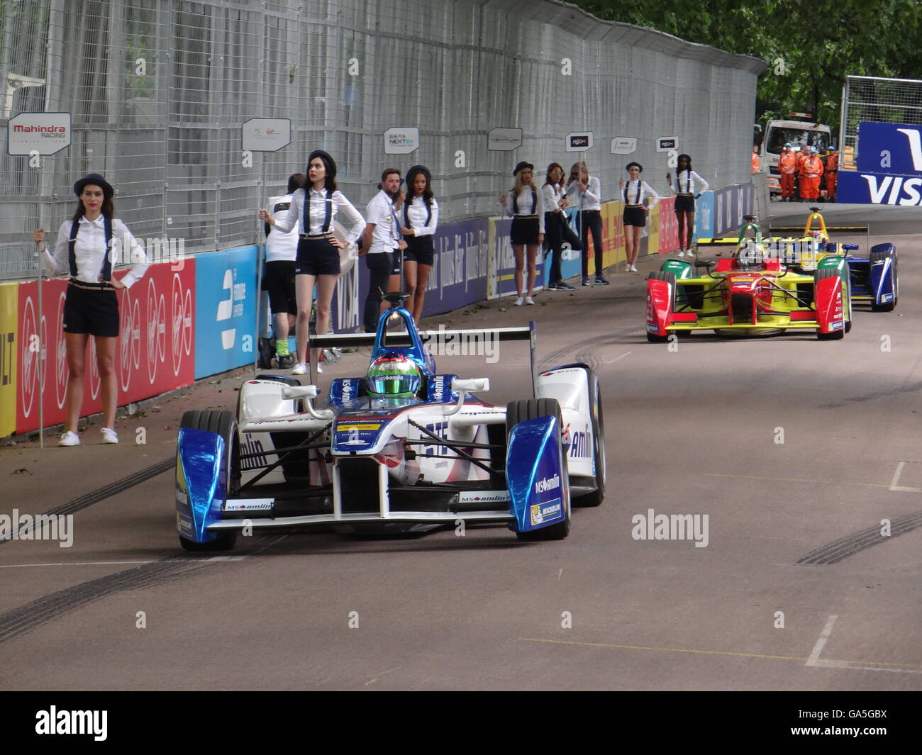 Racing cars on the grid 2016 FIA Formula E Visa London ePRIX. Round 10 ...