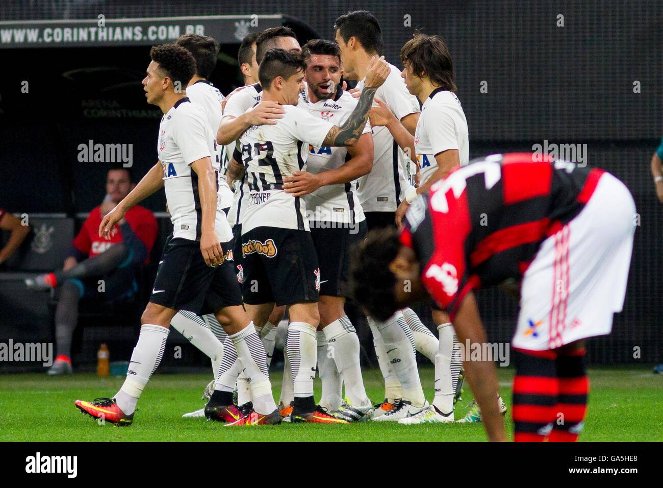 SAO PAULO, Brazil - 07/03/2016: CORINTHIANS X FLAMINGO - Celebration of ...