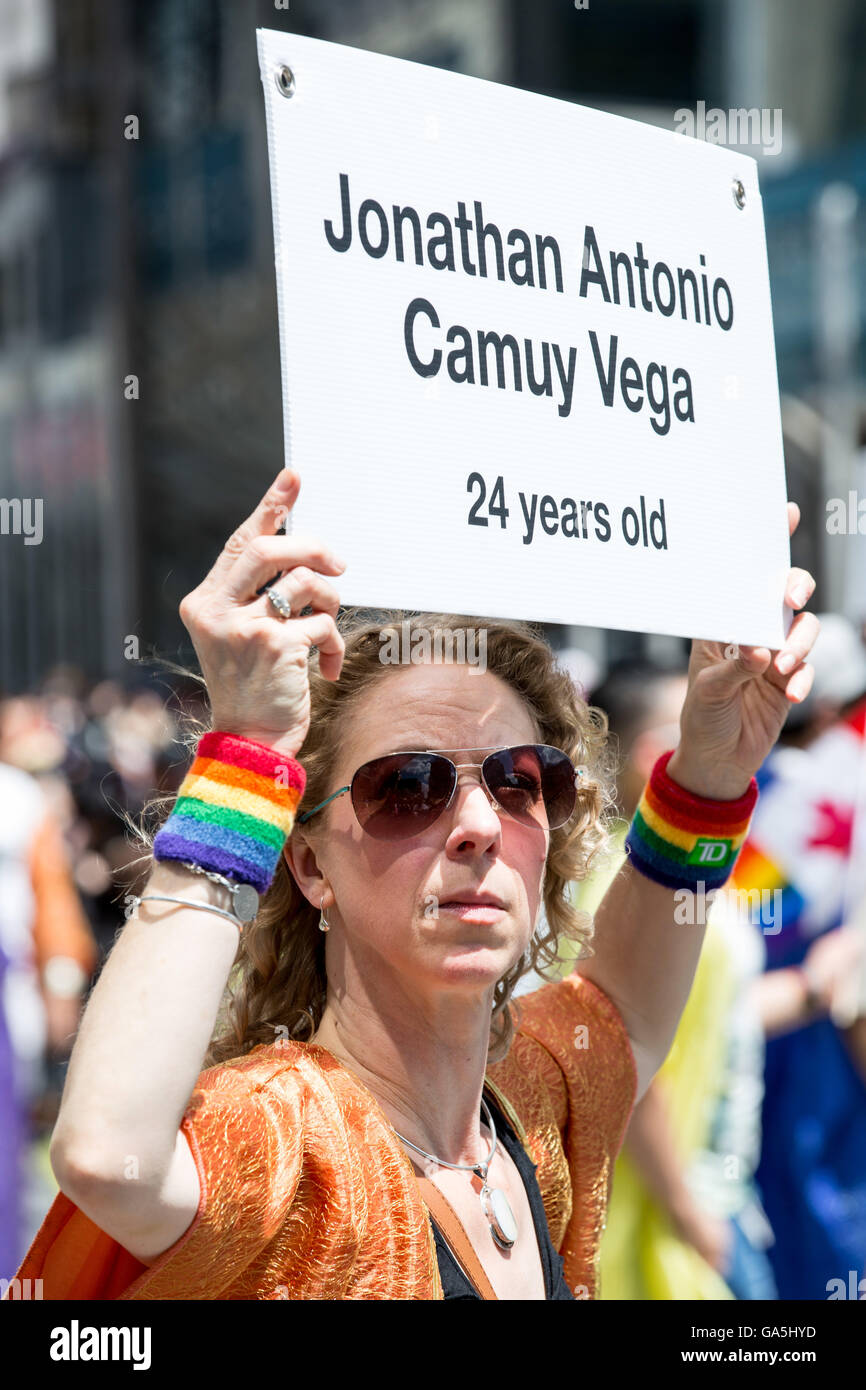 Toronto, Canada. 03rd July, 2016. Citizens Parading in the LGBT Pride ...