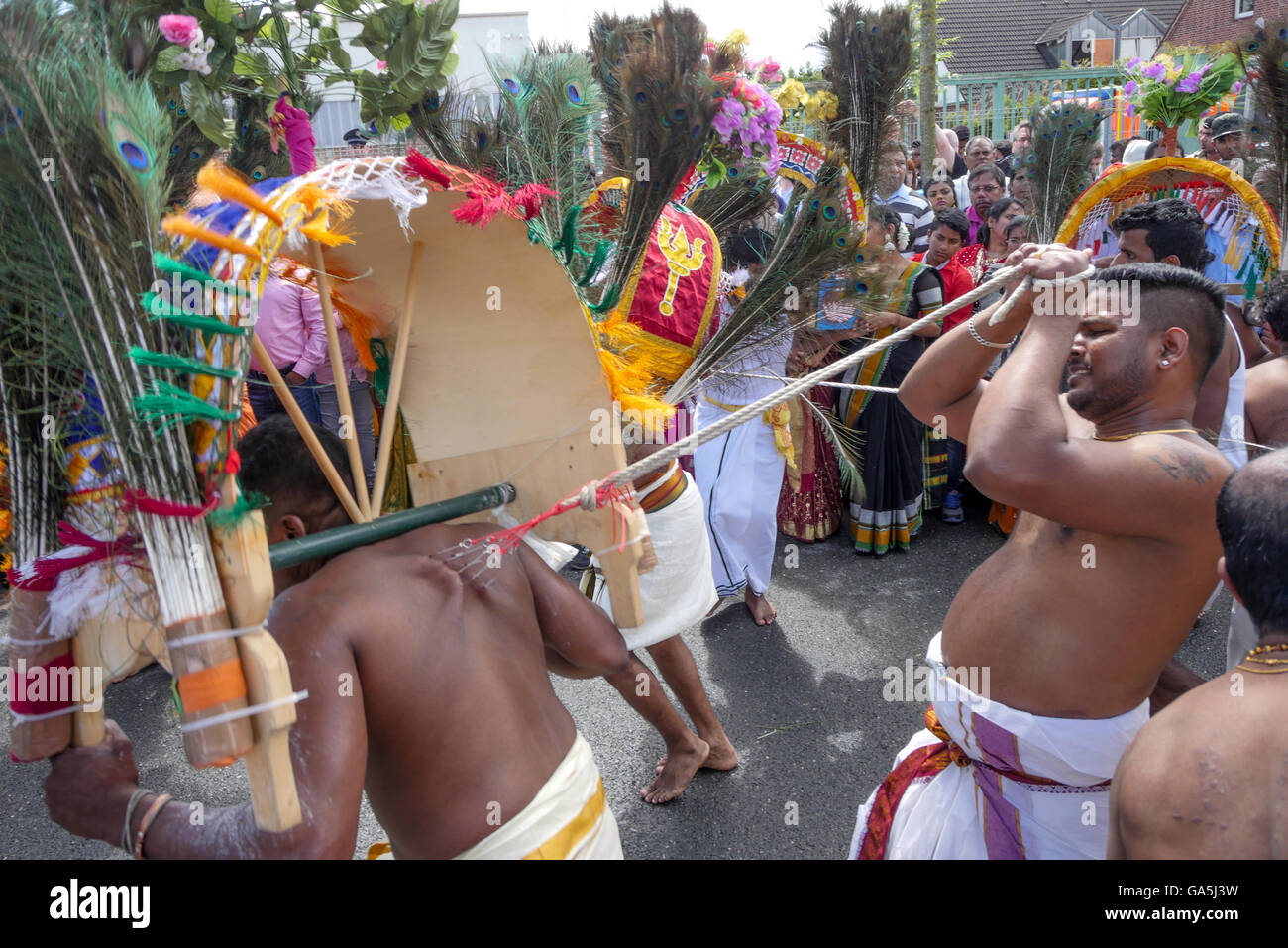 Kavadi dancers by maltreated cheek when Sri Kamadchi-Ampal Temple ...