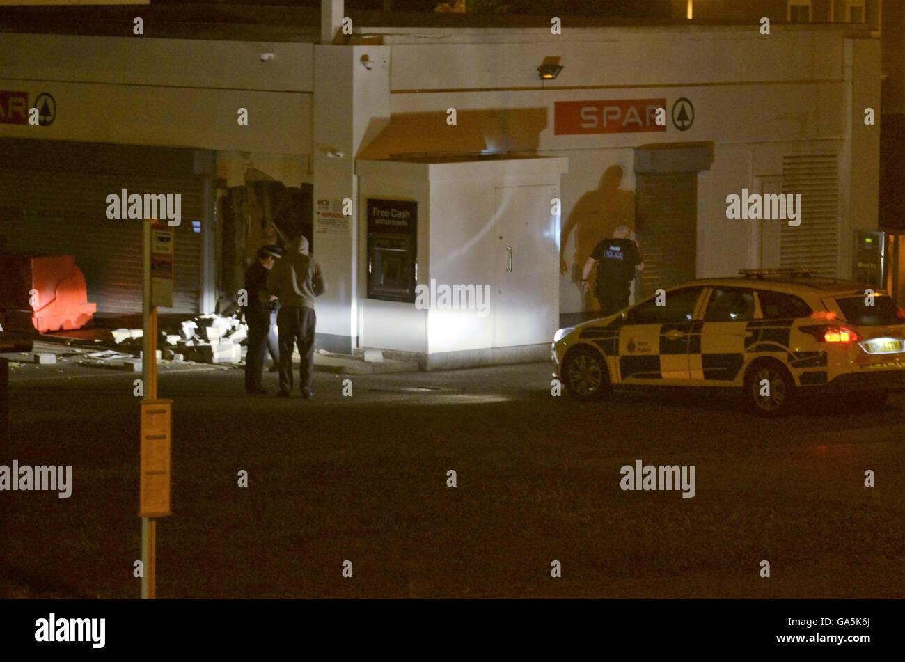ram raid at shell garage Stock Photo - Alamy