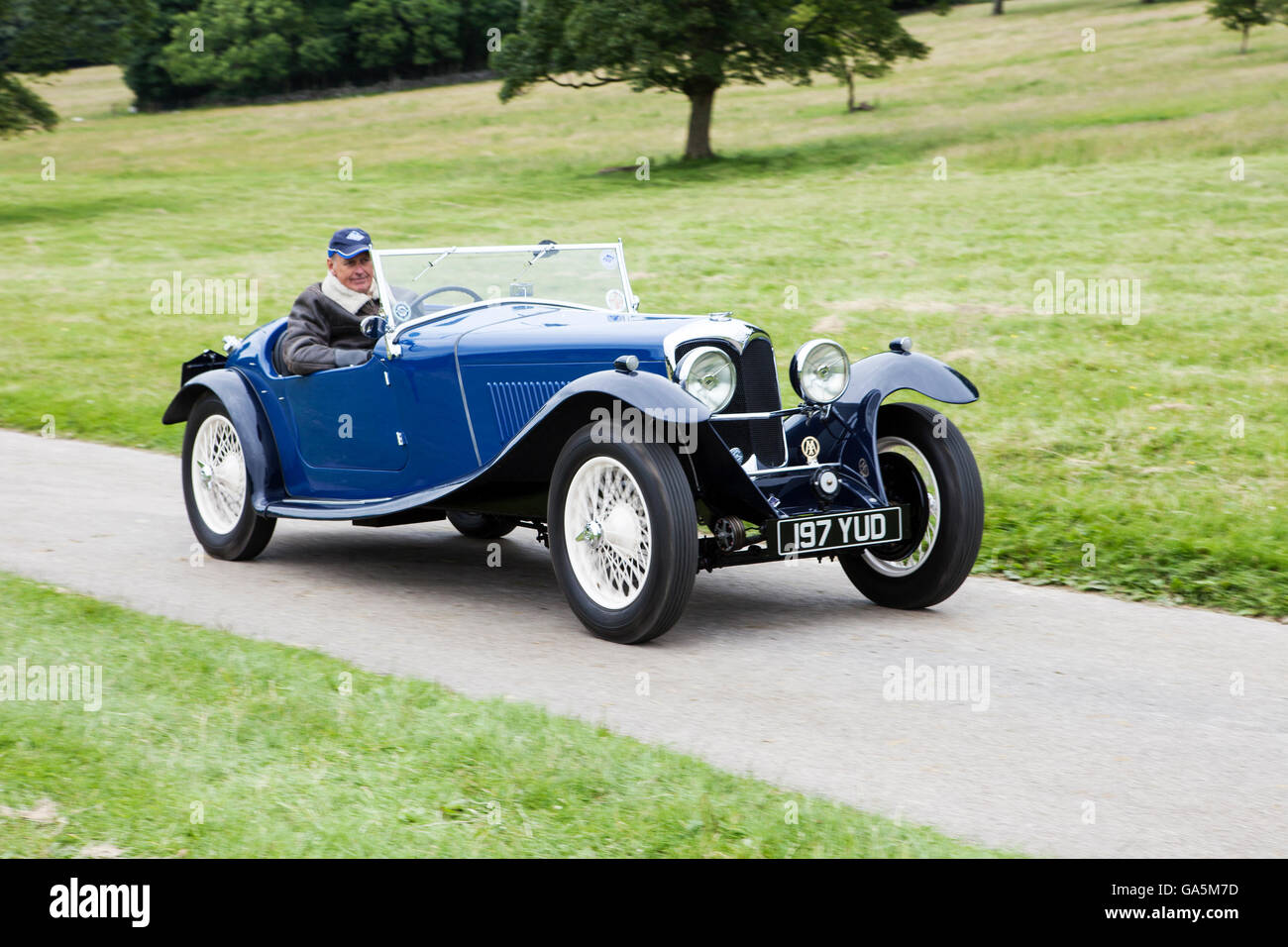 1935 blue Riley at Leighton Hall Classic Car Rally, Carnforth ...