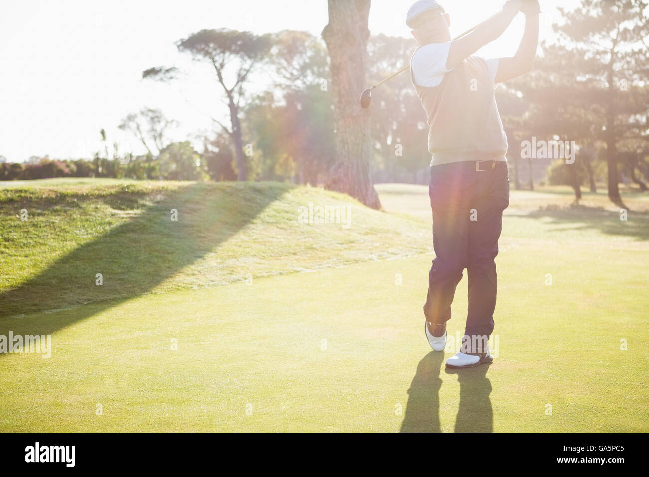 Sportsman playing golf Stock Photo - Alamy